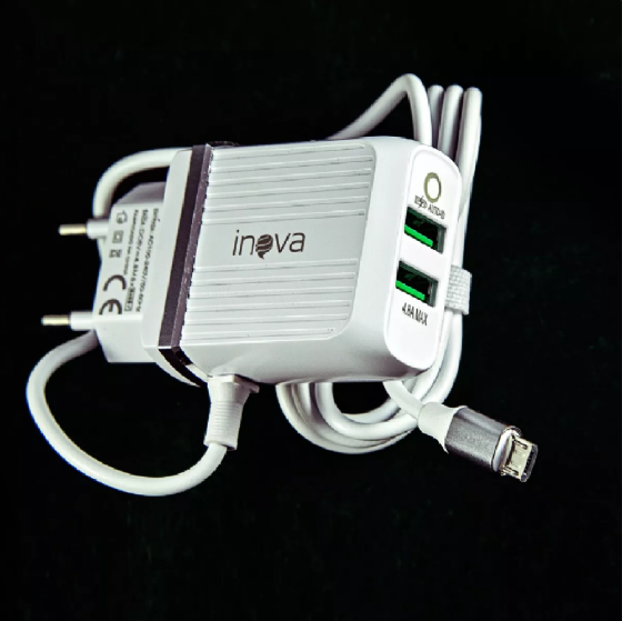 Carregador Rápido Inova 2 USB V8 4.8a