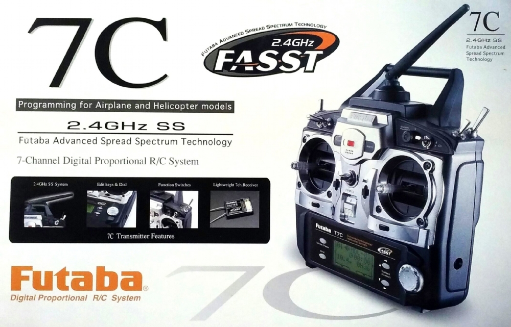Rádio Futaba 7c 2.4ghz Fasst 7 Canais Digital Proporcional