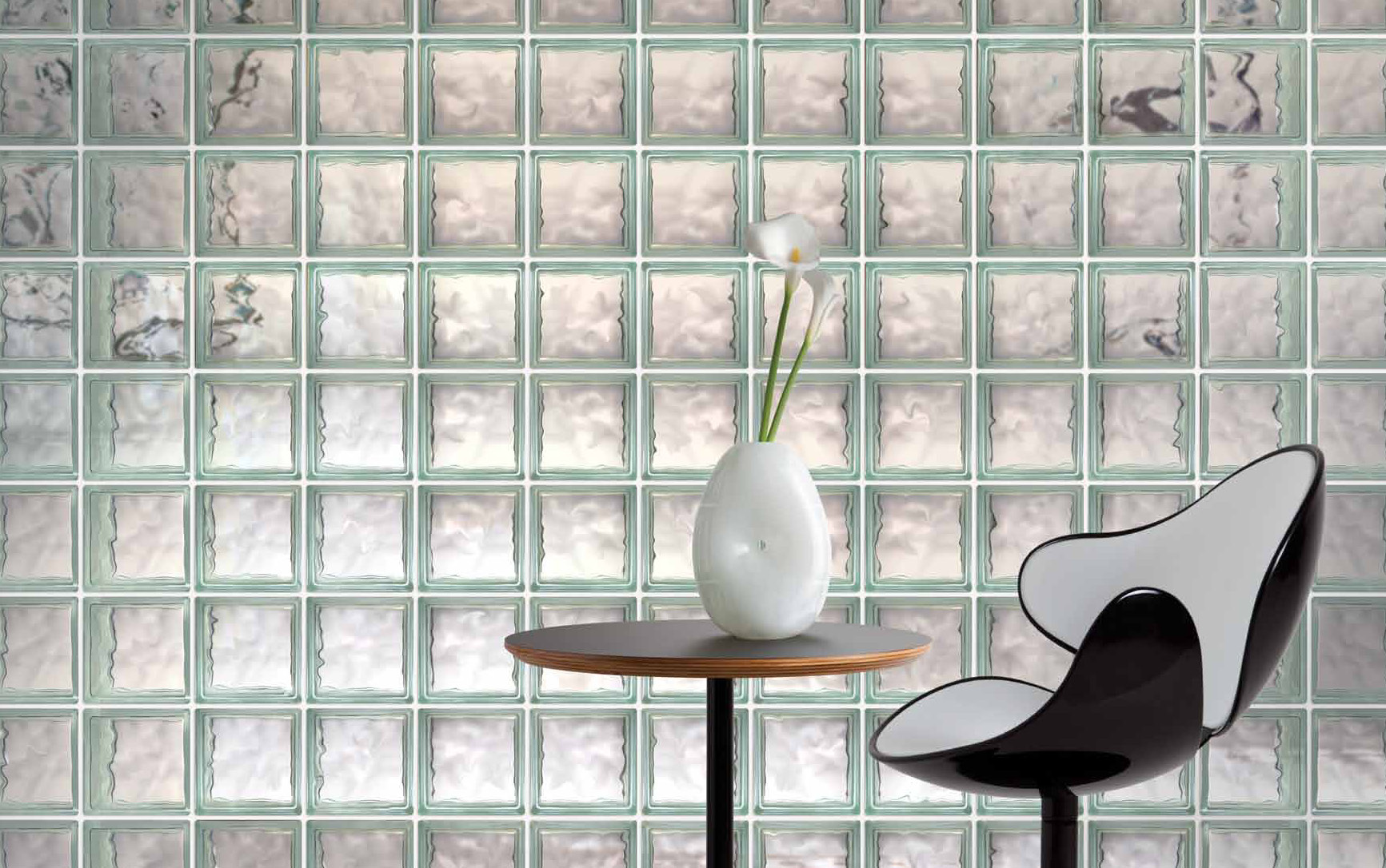 Bloco Vidro Ondulado 19x19x8cm