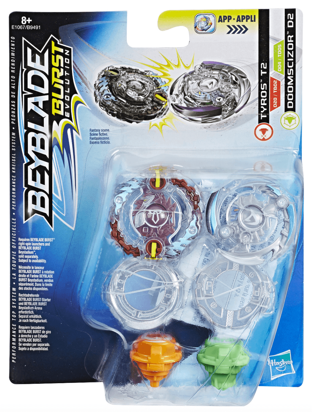 Beyblade Burst Evolution Dual Pack Tyros T2 & Doomscizor D2 - Hasbro