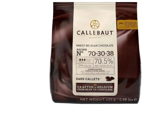 BARRY CALLEBAUT CHOCOLATE AMARGO 70,5% CACAU - GOTAS 400grs