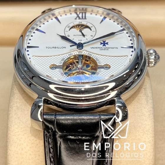 Vacheron Constantin Tourbillon Moon Phase Aço | Réplicas de Relógios ...