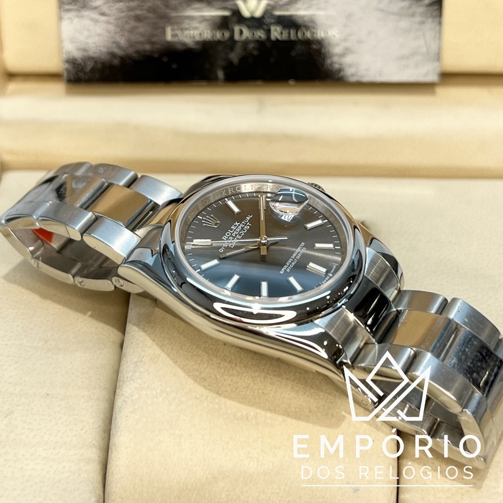 Rolex Datejust 36 Slate Aço Luneta Arredondada