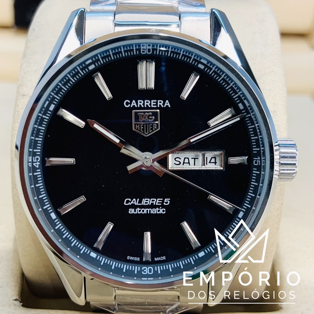 TAG Heuer Carrera Calibre 5 Automático Preto | Réplicas de Relógios ...