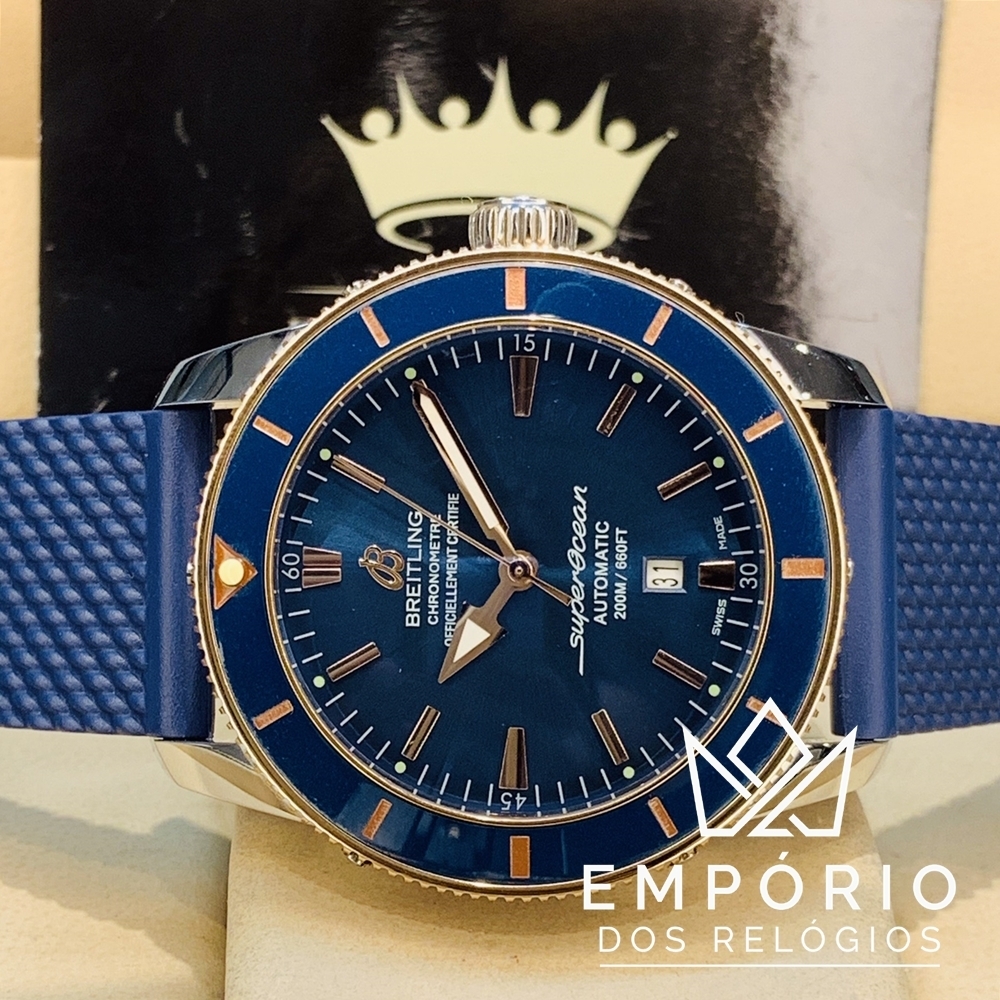 Breitling Superocean Heritage B20 Automatic Azul Red Gold Borracha ...