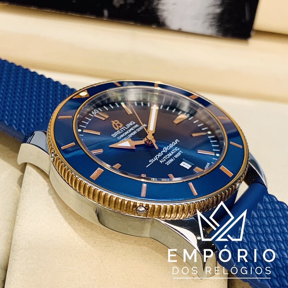 Breitling Superocean Heritage B20 Automatic Azul Red Gold Borracha ...