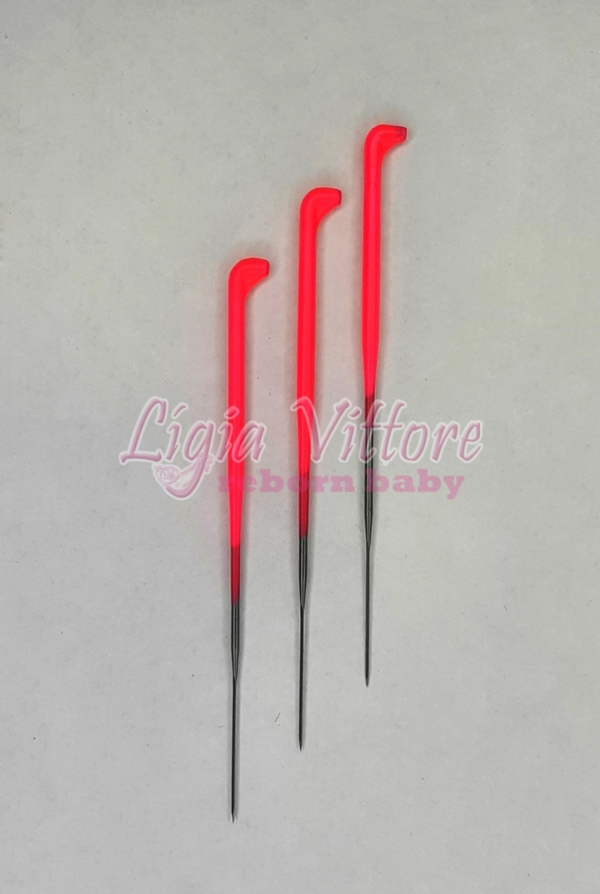 3 unid. Agulhas ROSA 42gg (3 farpas)