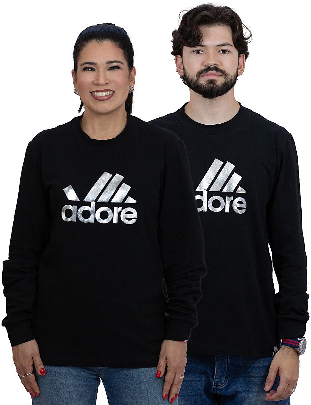 Camiseta Adore Prata manga longa