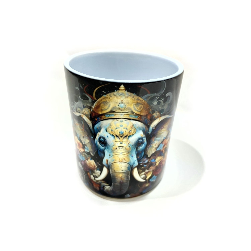 Caneca Ganesha 325 ml: Arte, Espiritualidade e Apoio à Causa Vegana