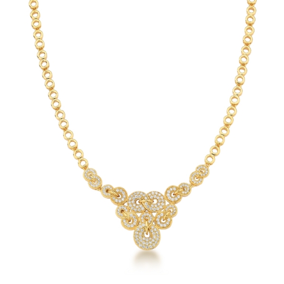 COLAR ZIRCONIA BANHO DE OURO 18K C/ CERTIFICADO DE GARANTIA LMBH ...