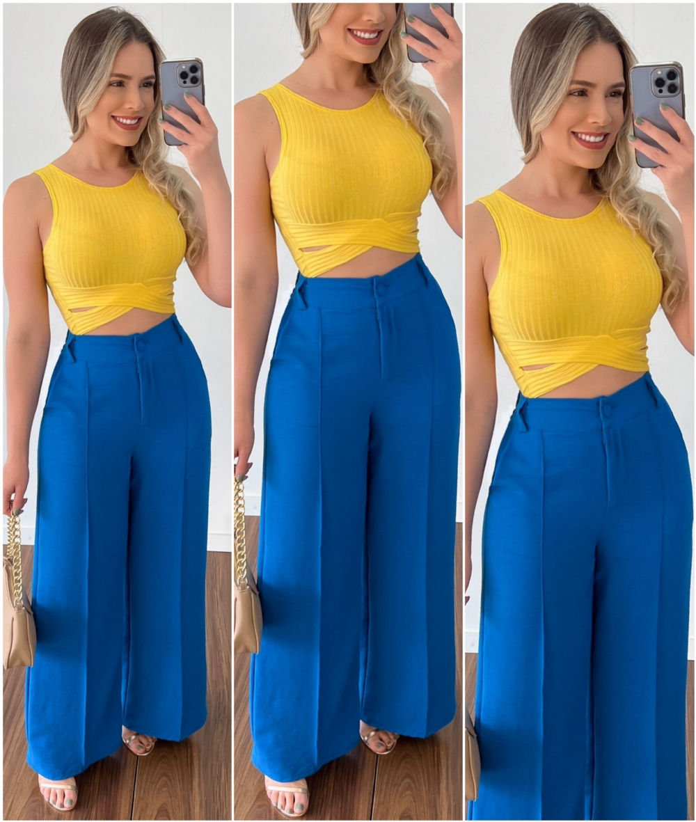 CROPPED CRUZADO AMARELO