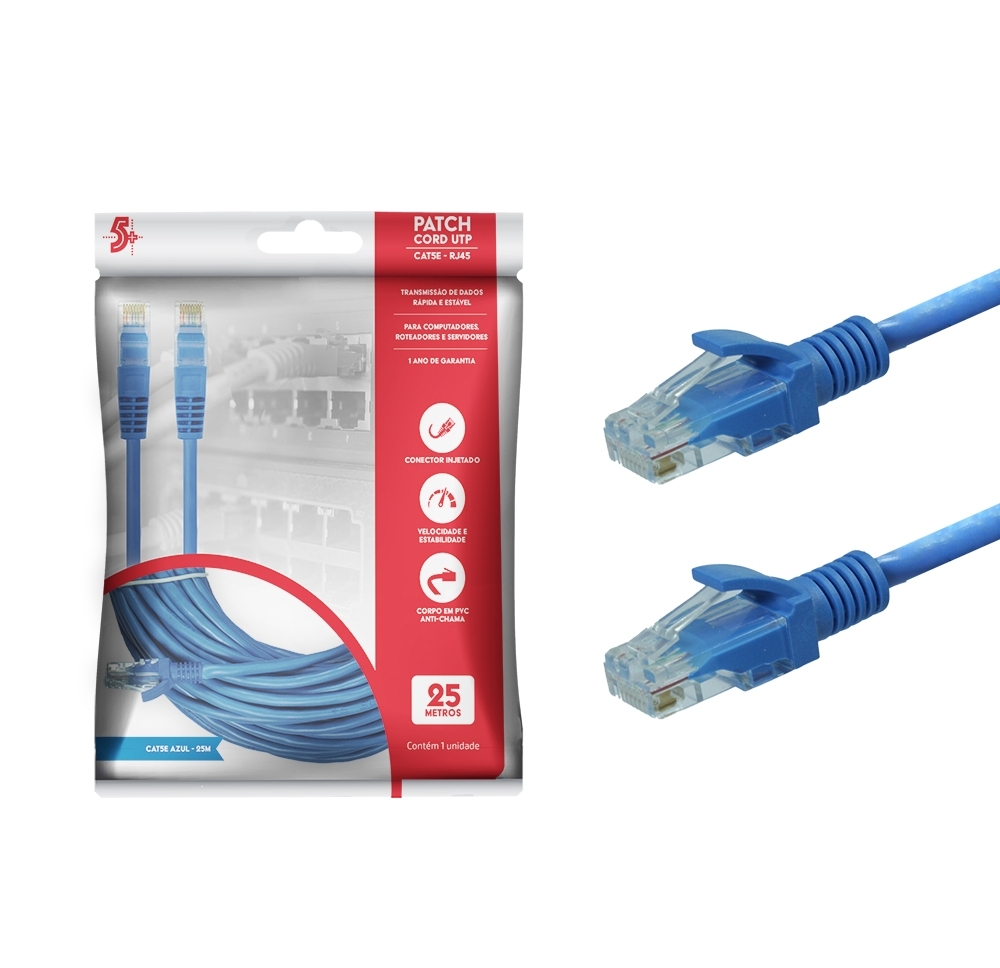 CABO DE REDE PATCH CORD 25M CAT5.E 026 018-1064 - 5+