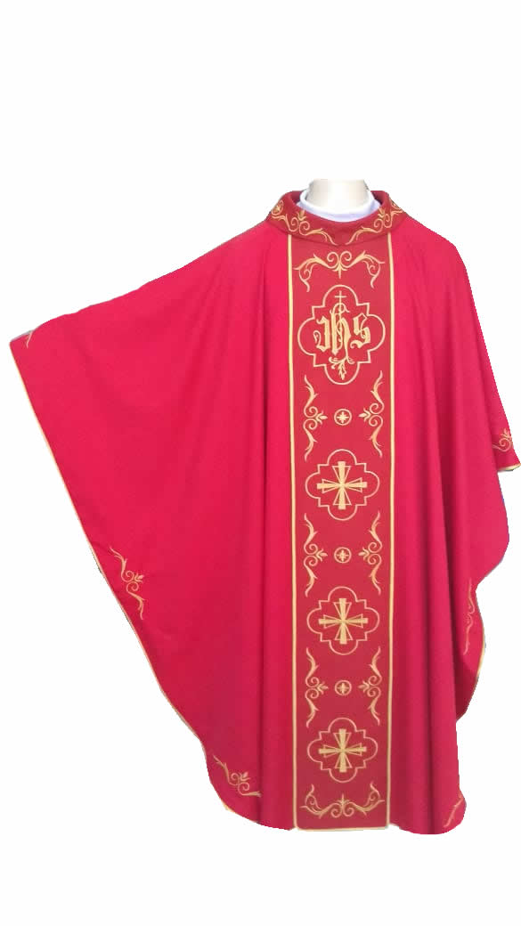 Casula Vermelha Bordada. CÓD: CAS-305
