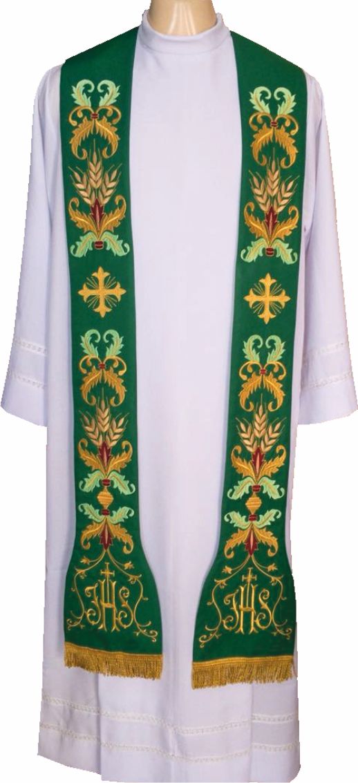 Estola Romana Bordada nas cores Verde, Branca, Roxa, Vermelha e Rósea ...