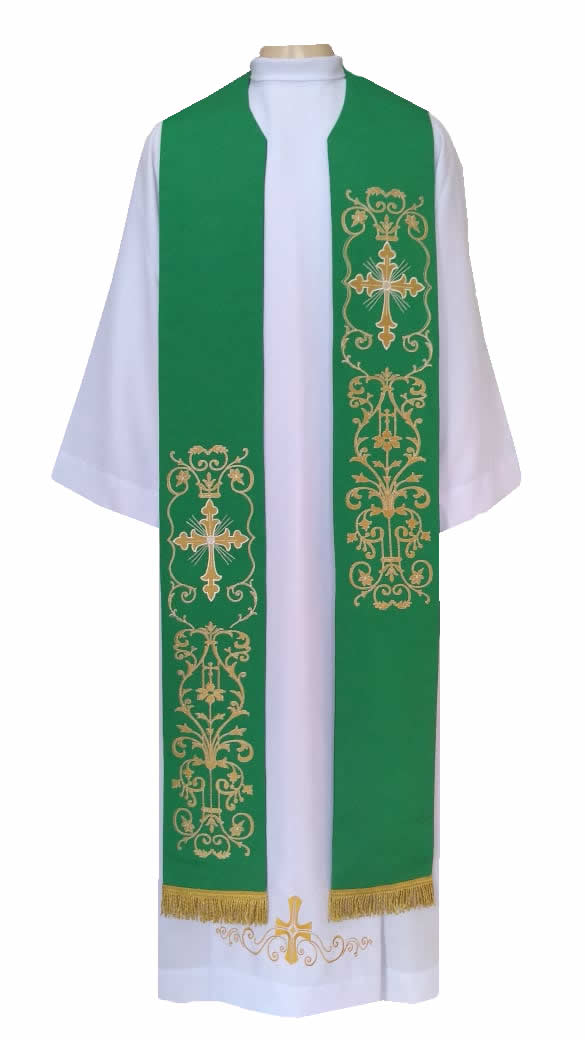 Estola Verde Bordada. CÓD: EST-310