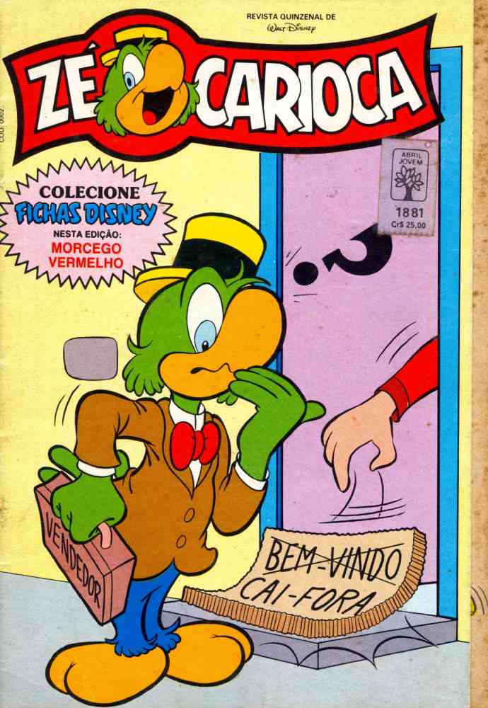 Zé Carioca nº 1881 mai/1990 - Com a Ficha Disney Morcego Vermelho