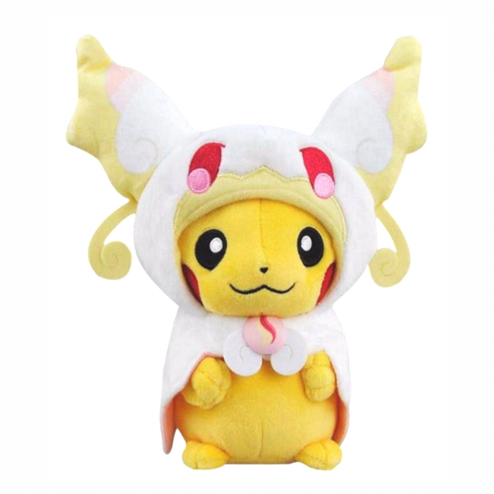 Pikachu Mega Audino Cosplay Pelúcia Pokémon Center 22cm