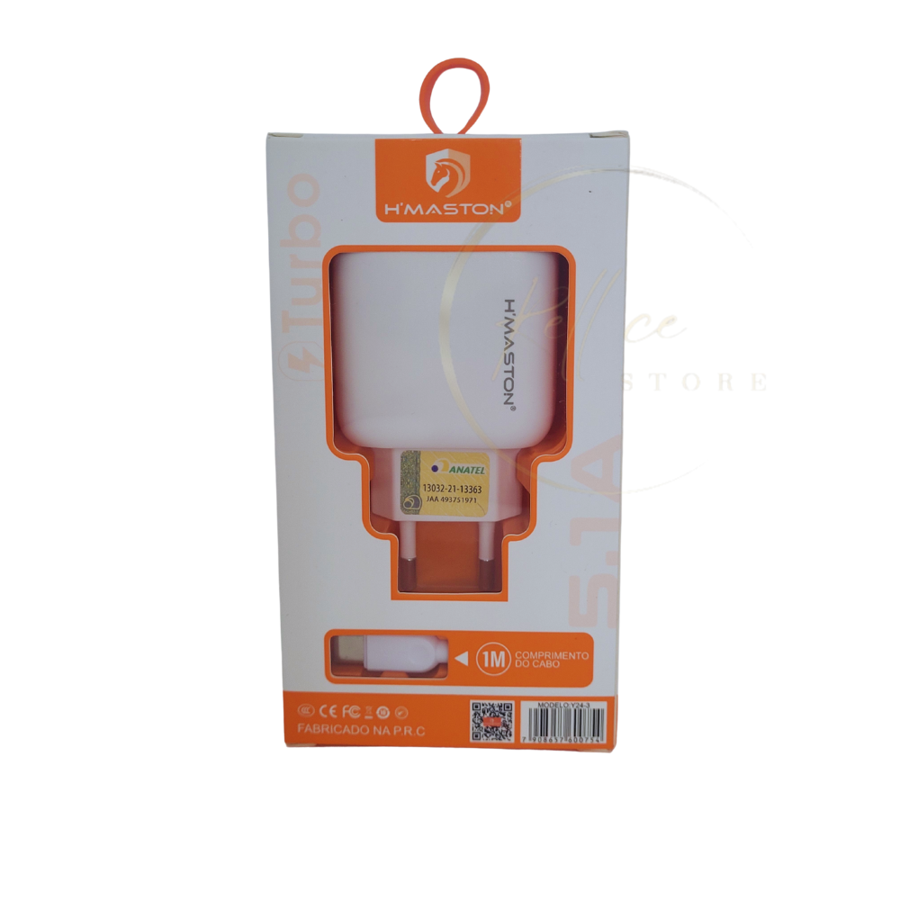 Carregador Turbo tipo C Y24-3 H'MAston 2usb 5.1A