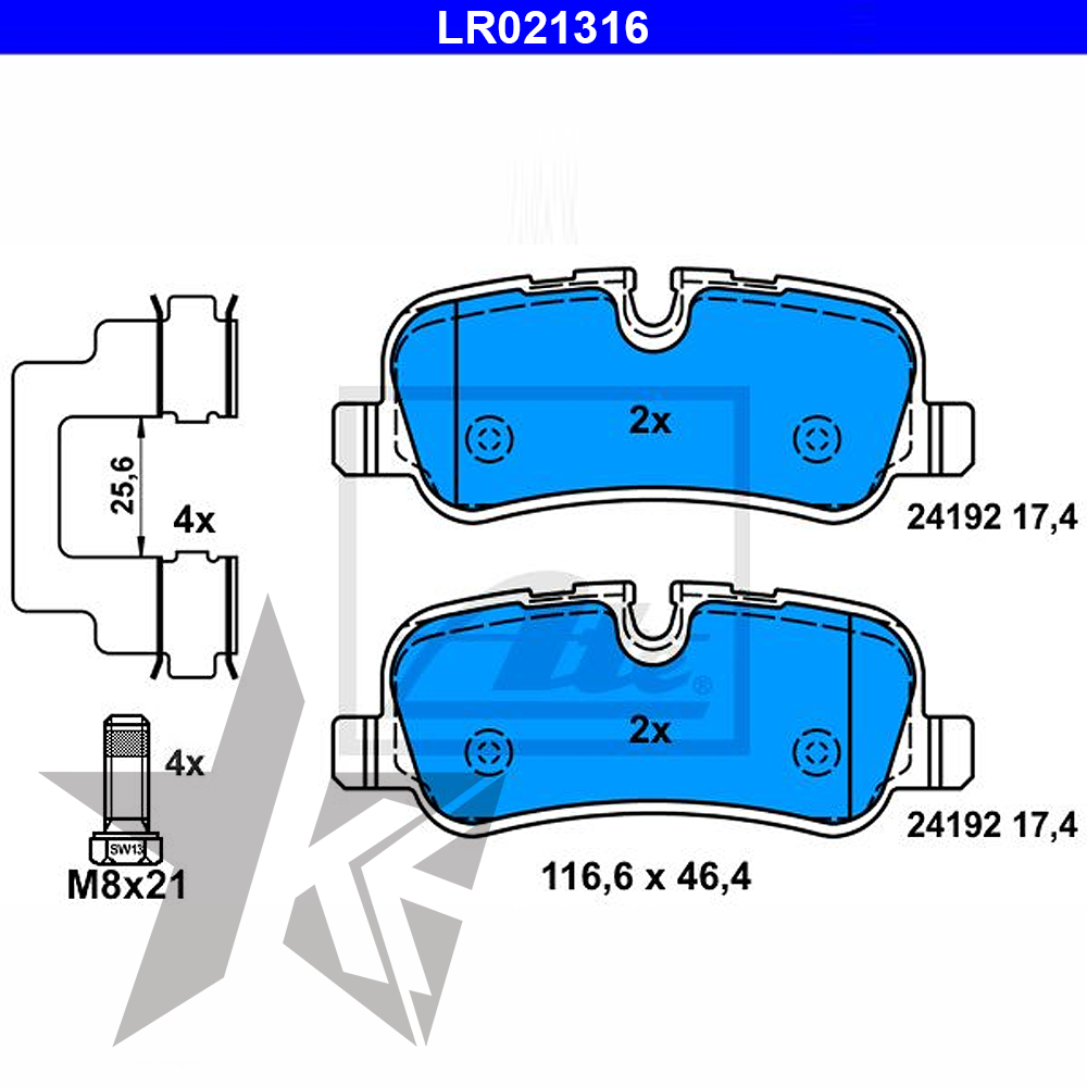 Jogo Pastilha Freio Traseiro Land RoverRange Rover LR021316