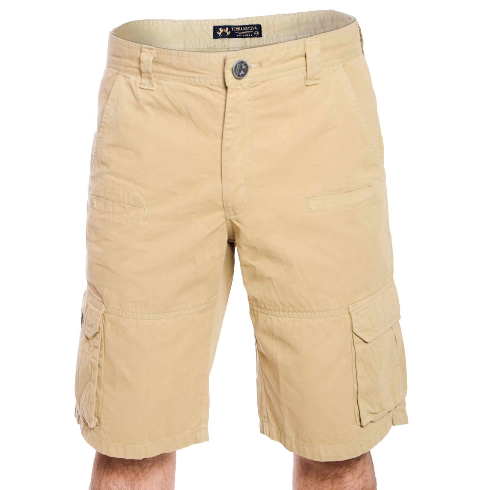 Bermuda tática Sarja Caqui Claro