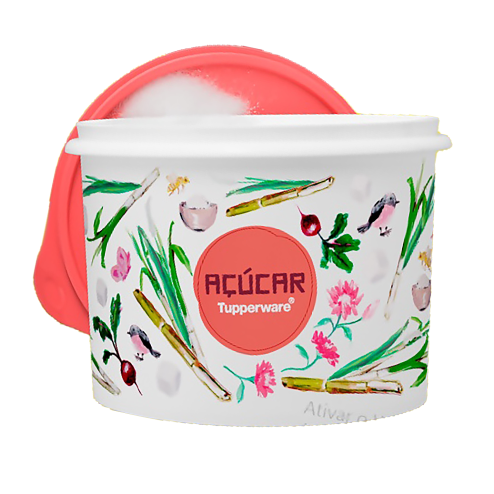Tupper Caixa Açúcar Floral 1,4 kilos
