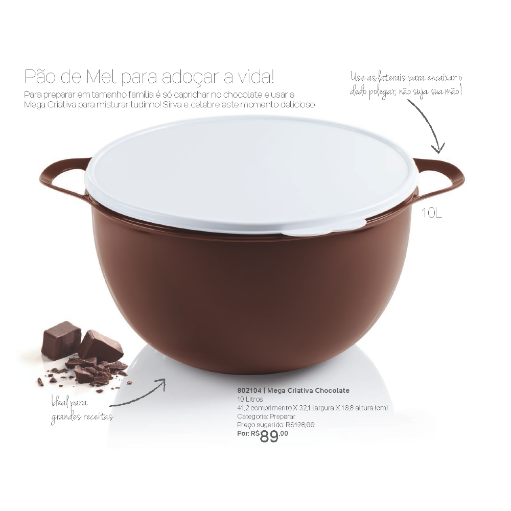 Mega Criativa Chocolate 10 litros Tupperware