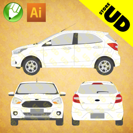 Ford KA 2016 em Vetor - Corel e Illustrator