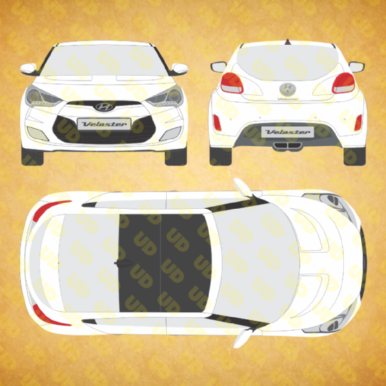 Hyundai Veloster 2013 em Vetor - Corel e Illustrator