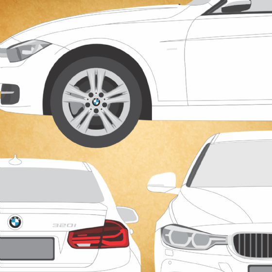 BMW 320i 2016 em Vetor - Corel e Illustrator