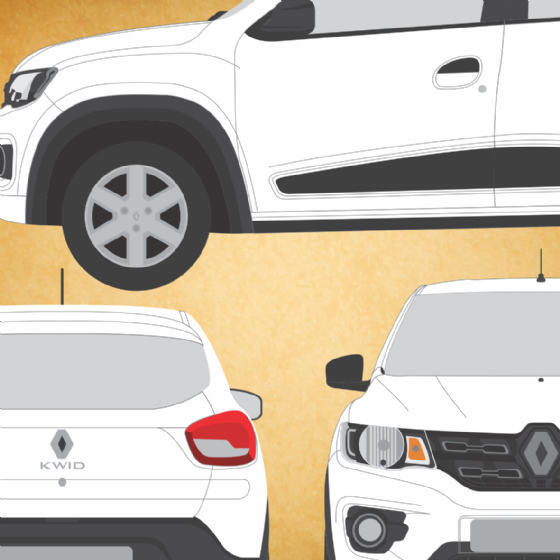 Renault Kwid 2018 em Vetor - Corel e Illustrator