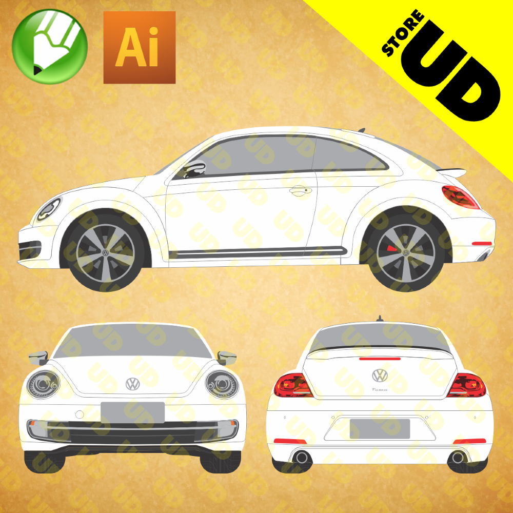 VW Novo Fusca 2015 em Vetor - Corel e Illustrator