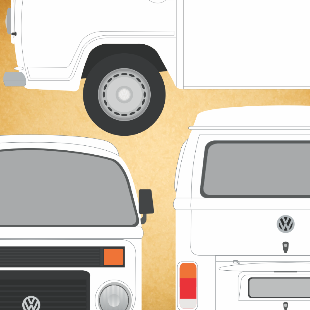 VW Kombi 2001 em Vetor - Corel e Illustrator