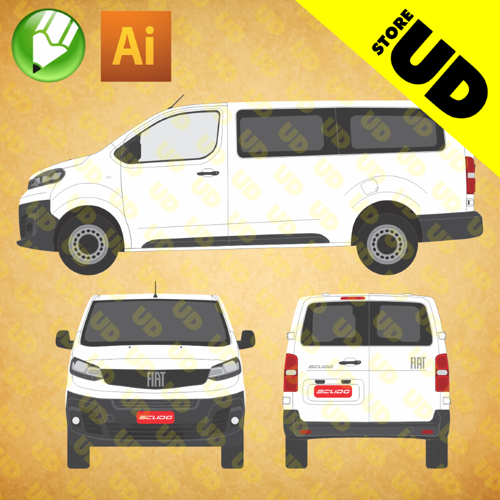 Fiat Scudo Multi 1.5 2023 em Vetor - Corel e Illustrator