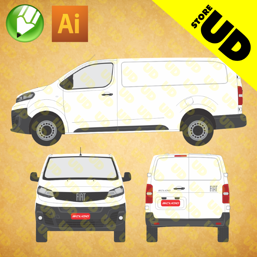 Fiat Scudo Cargo 1.5 2023 em Vetor - Corel e Illustrator