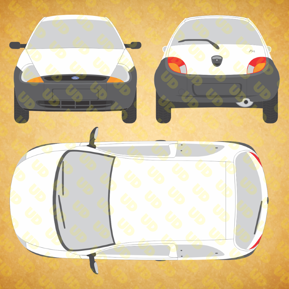 Ford KA 1997 em Vetor - Corel e Illustrator
