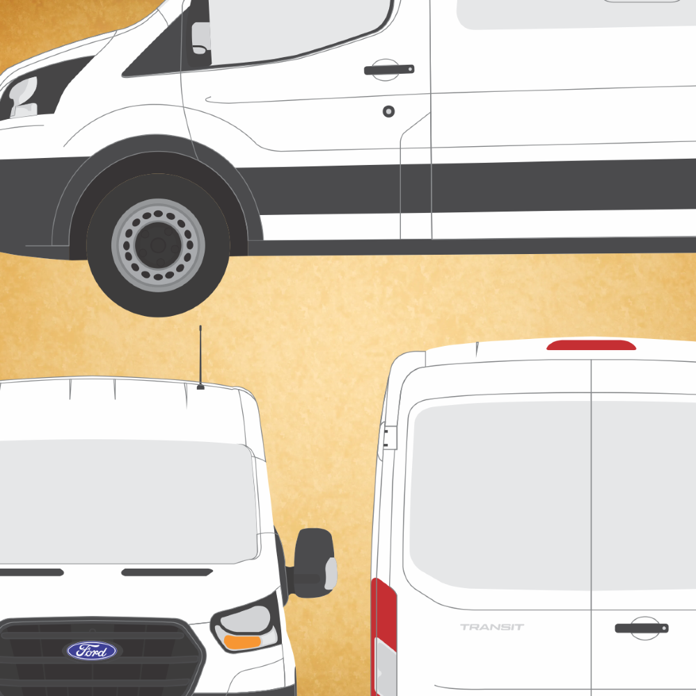 Ford Transit Minibus 2022 em Vetor - Corel e Illustrator