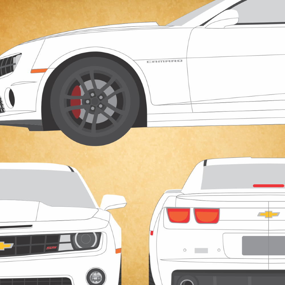 Chevrolet Camaro SS 2013 em Vetor - Corel e Illustrator