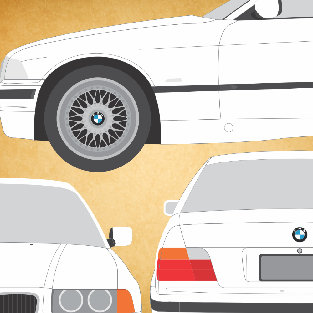 BMW 325i 1995 em Vetor - Corel e Illustrator