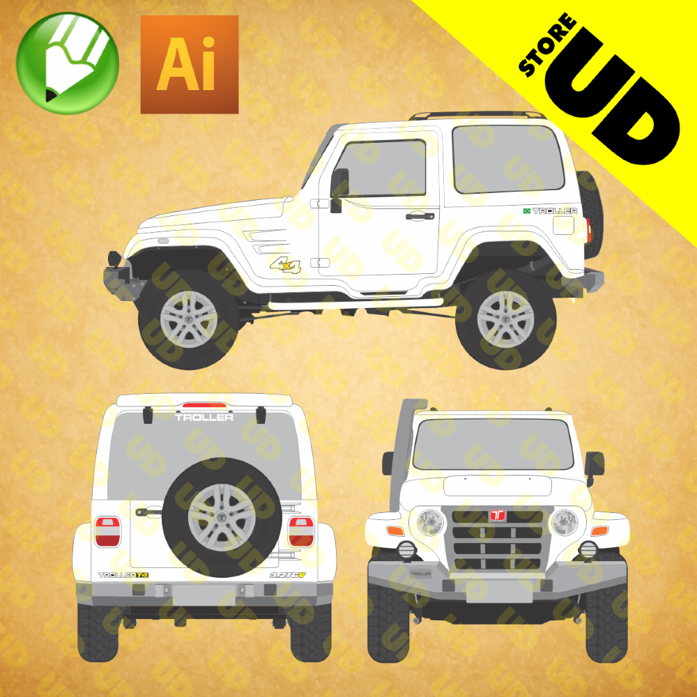 Troller T4 TDI 2014 em Vetor - Corel e Illustrator