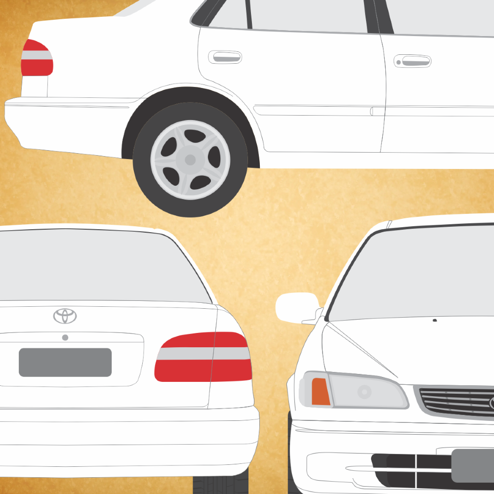 Toyota Corolla 2000 em Vetor - Corel e Illustrator