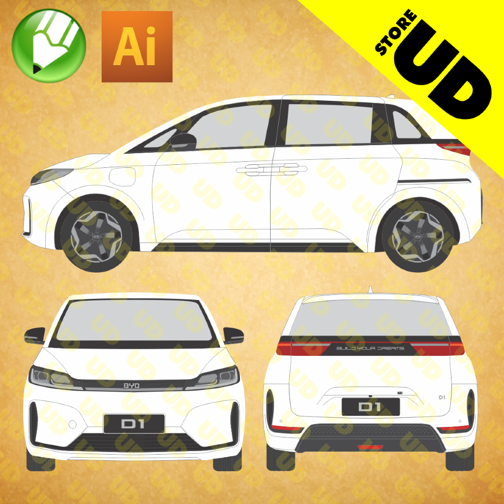 BYD D1 2023 em Vetor - Corel e Illustrator