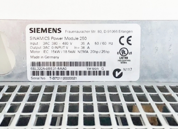 Siemens Sinamics G120 Power Module Pm250 6sl3225-0be31-5aa0